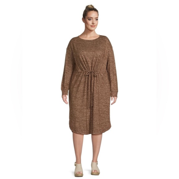 Terra & Sky | Dresses | Terra Sky Plus Size Hacci Knit Tie Waist Dress ...